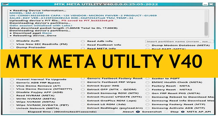 MTK Auth Bypass Tool V40 (MTK META MODE UTILITY) Latest Version
