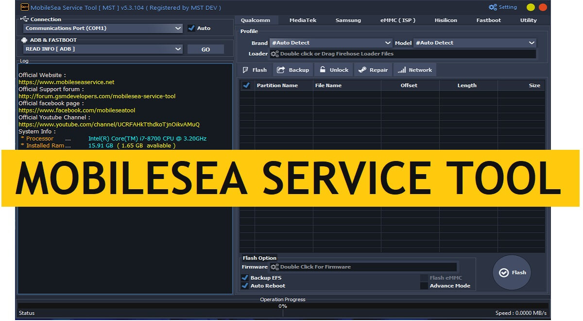 Download MobileSea Service Tool V7.8.2 - MST Setup Latest
