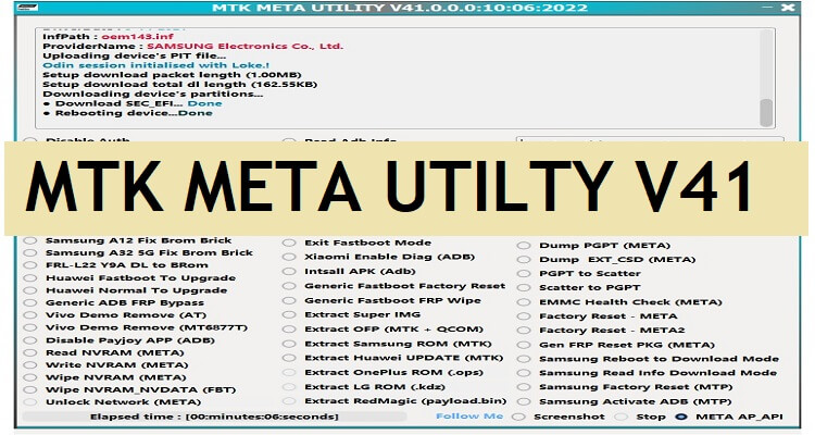 MTK Auth Bypass Tool V51 Download MTK Meta Mode Utility latest