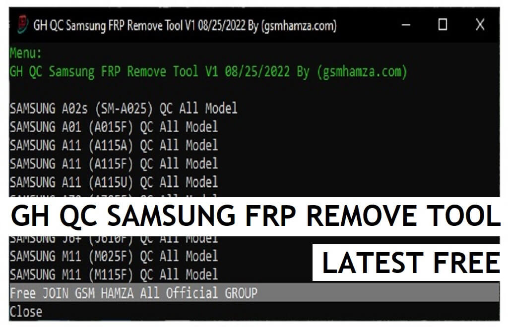 GH QC Samsung FRP Remove Tool V1 Download by GSM Hamza