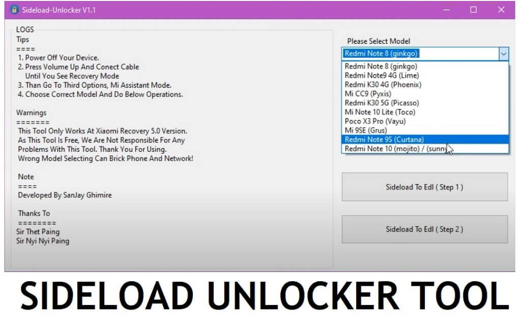 Sideload Unlocker Tool V1.1 Xiaomi Download Latest (MIUI 13)