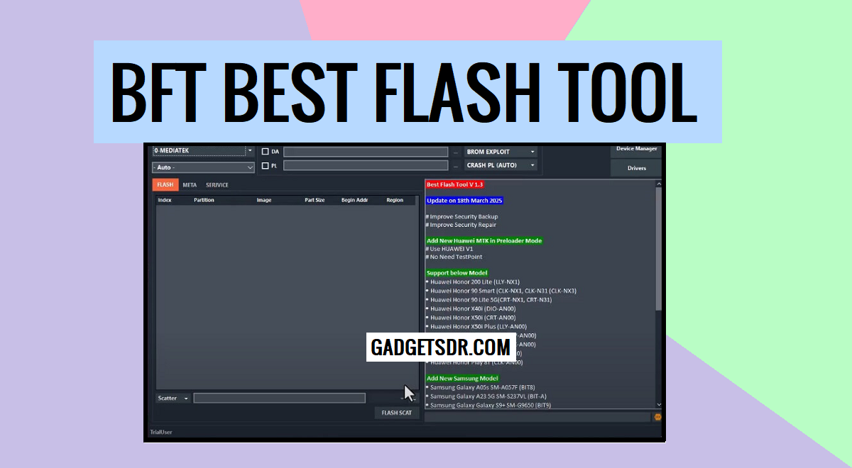 Download BFT Best Flash Tool v1.7 by BossV Latest Version Free - GSM Doctor